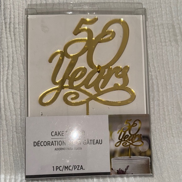 Party City | Party Supplies | Nwt Gold 5 Years Cake Topper Anniversary ...